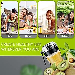 Bear Personal Blender for Shakes and Smoothies with 300W Small Single Serve Portable Countertop Blender, 20.3oz Tritan BPA Free Travel Blender Bottles,Black (Black B)