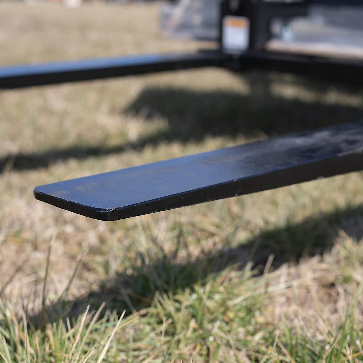 Titan Attachments Heavy-Duty 60" Clamp-on Pallet Forks with Adjustable Stabilizer Bar, 47" x 4" Fork Length, Rated 6,000 LB, Easy to Install on Loader or Skid Steer Bucket