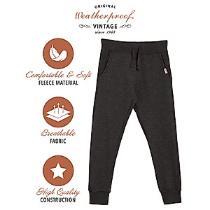 Weatherproof Vintage Boys' Jogger Pants - 4 Pack Soft Fleece Athletic Sweatpants for Boys - Boys Casual Track Joggers (4-20), Size 7, Asst3