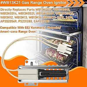 WB13K21 Oven Igniter Fit for G-E Ken-more Hot-point Gas Range Stove Replaces Norton-501a WB2X9998 WB13K0012 WB13K0013 WB13K0014 AP2020569 PS231280 EAP231280