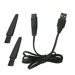LinMei Shaver Charger USB Cord for Microtouches Solo Electric Shaver Solo Trimmer USB Charging Cable 31.5 in with 2 Cleaning Brush