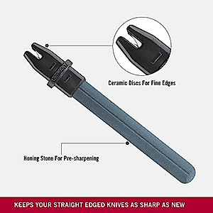 Victorinox 4.3323-X1 Pocket Knife Sharpener Perfect Portable Solution for Sharpening All Your Straight Blades in Black 9.1 inches