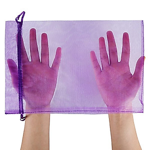 HRX Package 100pcs Large Organza Bags, 8x12 inch Mesh Gift Drawstring Pouches Goodie Bags Assorted Colors for Christmas Shower Party Favors Samples