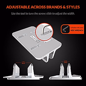 Vertical Laptop Stand with New Smart Phone Slot; Solid Upright MacBook Storage Saves Desk Space; Strong Aluminum Adjustable Rack with Powerful, Never Fail Hold