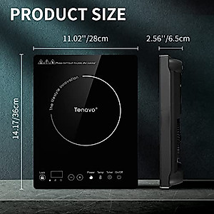 Tenavo 1800W Portable Induction Cooktop, Induction Hot Plate, Induction Burner with Sensor Touch, Single Induction Cooktop, 10 Power and Temperature Levels