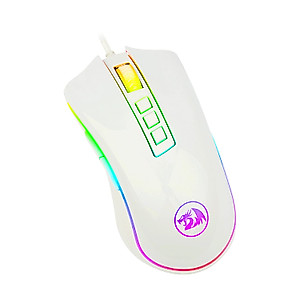 Redragon Snake Gaming Mouse, RGB, 7 Buttons, 10000DPI, Lunar White