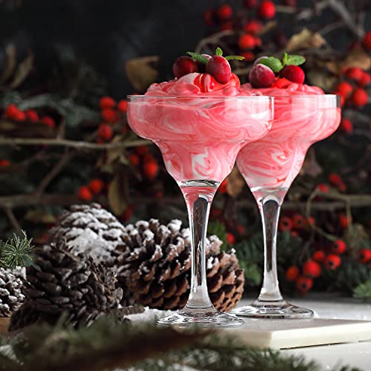 lav Margarita Glasses Set of 6 - Margarita Cocktail Glasses 10.25 oz - Clear Daiquiri Glasses for Parties - Classic Cocktail Drinking Glasses for Frozen Drinks - Made in Europe