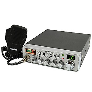 RoadKing RKCBCLASSIC 40 Channel Classic CB Radio with Large Digital Display and Illuminated SWR/RF Meter, Grey