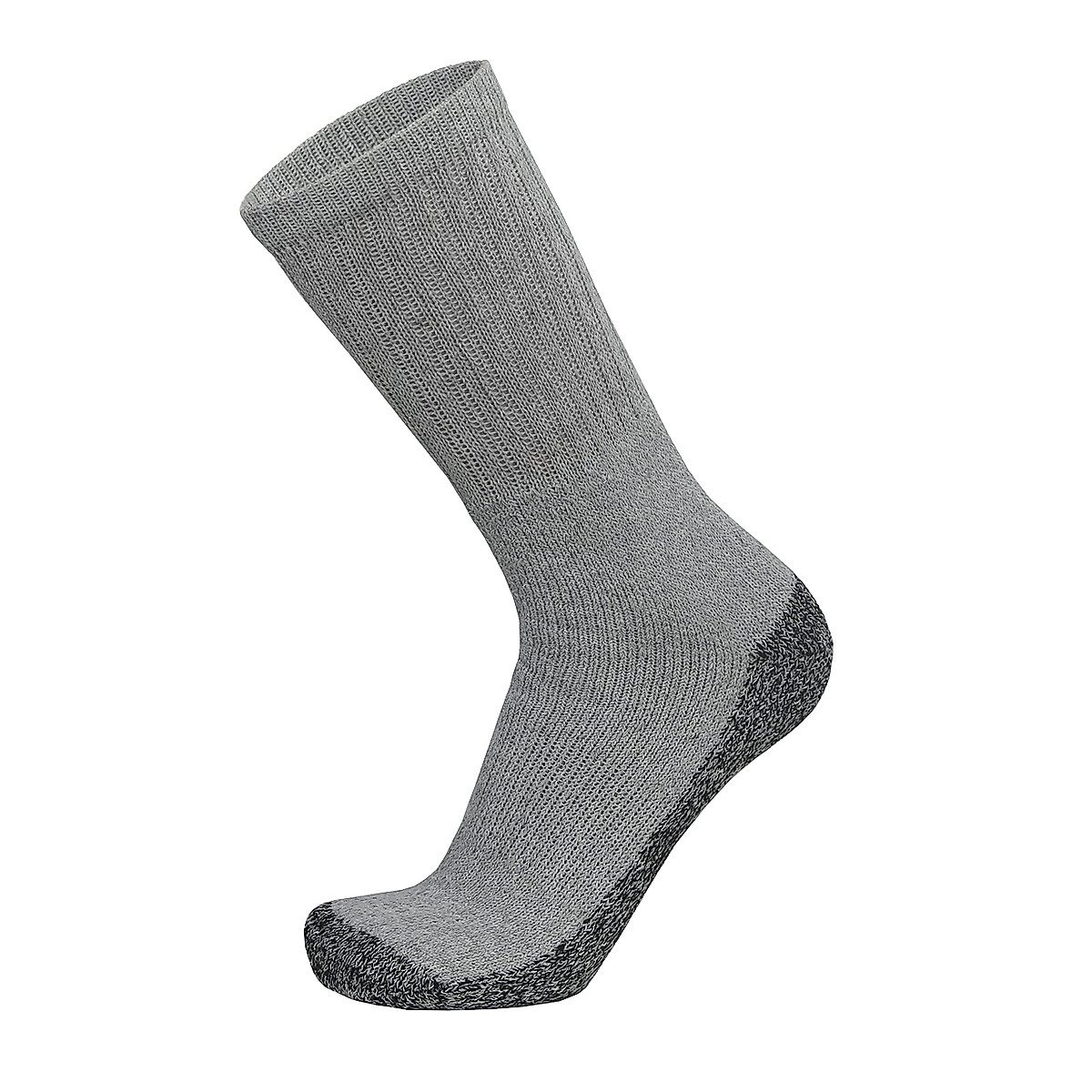 6 Pairs Mens Heavy Duty Steel Toe Work Crew Socks (Gray, US Shoe Size 9-12)
