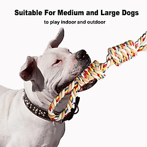 YARCHONN Rope Toys for Large Strong Dogs, Durable Sturdy 2-Knots Rope, Tough Dog Chew Toy Interactive Rope Toy for Large Medium Breeds Aggressive Chewers