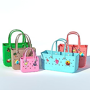 BOGGbeans Beach Charms for Bogg Bag, Simply Southern Totes, and Similar Styles. Acrylic 3" Beach Charm Accessories for Beach Totes (Flamingo)