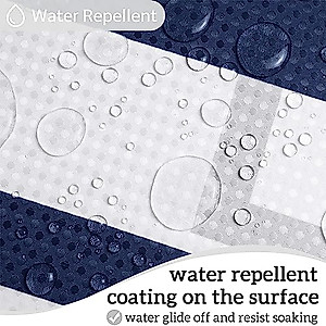 Naturoom Modern Geometric Shower Curtain Blue, Water Repellent, Polyester Bath Curtain for Bathroom, Textured Fabric Curtain Set with 12 Hooks, Machine Washable, 72 x 72 inch