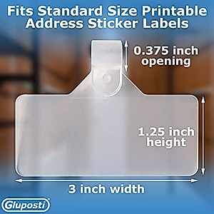 25 Clear Plastic Wire Shelf Label Holders for Adhesive Labels, Professional Display Retail Price Tag Ticket Hanger Clips, Snap On Pantry Sign Label Holder for Wire Shelves & Baskets (3" W x 1.25" H)