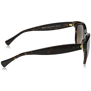 Ralph by Ralph Lauren Women's RA5191 Cat Eye Sunglasses, Shiny Dark Havana/Gradient Brown, 55 mm