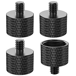 Rigych 5/8 to 1/4 Adapter 4 Pcs Mic Screw Adapter 1/4 Male to 5/8 Female Mic Stand Adapter for Mic Mount Camera Monitor Tripod