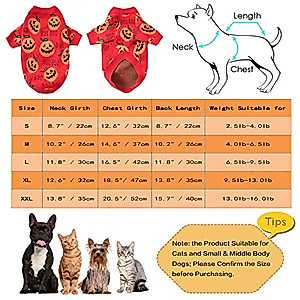 Vehomy Dog Cat Halloween Sweater Dog Halloween Costume Pet Halloween Turtleneck Sweater Clothes Pet Pumpkin Pullover Knitwear Warm Halloween Cat Pumpkin Sweater M