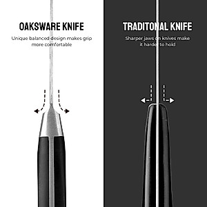OAKSWARE Boning Knife 5.5-Inch, German Stainless Steel, Full-Tang, Fillet Knife, Kitchen Knife, Multipurpose Meat Knife for Boning, Filleting and Trimming, With Ergonomic ABS-Handle