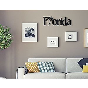 Memory Mats & Word Art US States Decorative Wall Signs, Vacation & Destination Geographic Graphic Plaque, 18 x 6 inches (Florida)