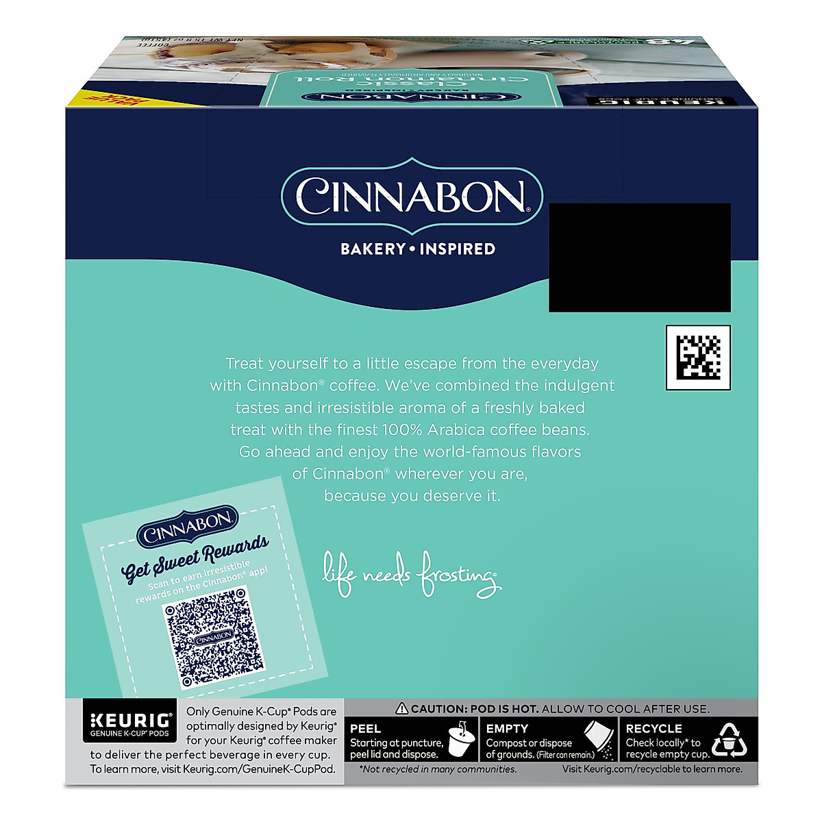 Cinnabon Classic Cinnamon Roll Keurig Single-Serve K-Cup Pods, Light Roast Coffee, 48 Count