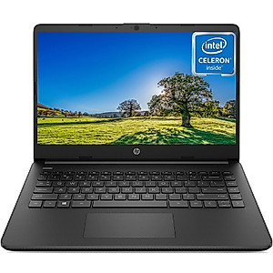 HP 2023 Newest 14 Inch Laptop Students Business, Intel Quad-Core Processor, 16GB RAM, 192GB Storage(64GB eMMC+128GB Micro SD), 12H Battery Life, Webcam, HDMI, WiFi, Win 11 S, Bundle with JAWFOAL