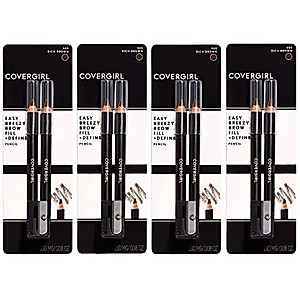 CoverGirl Easy Breezy Brow, Fill+Define Pencils [505] Rich Brown 2 ea​​ ( Pack of 4)​