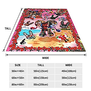 PAPFESPY Bad Blankets Bunny Blanket for Aldult Animes DIY Blanket Throw Blankets, Flannel Fleece Blankets and Throws for Sofa, Queen Size Air Conditioning Blankets 50"x40"