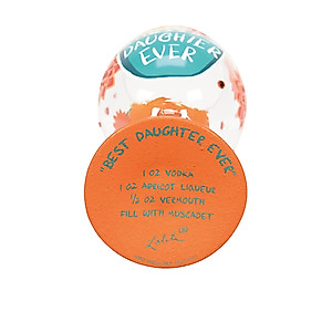 Enesco Designs by Lolita Best Daughter Ever Hand-Painted Artisan Wine Glass, 15 Ounce, Multicolor