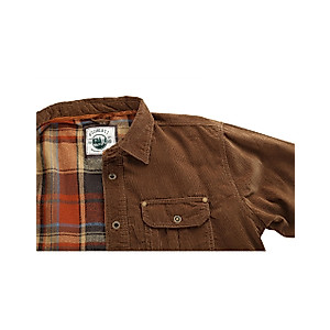 Gioberti Men's 100% Cotton Extremely Soft Corduroy Shirt Jacket with Flannel Lining, Camel, L