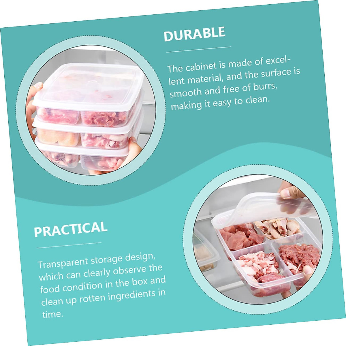 Angoily 3pcs Box Storage Box Containers with Lids Storage Cubes with Lid Refrigerator Fridge Food Clear Storage Bin with Lid Fridge Storage Container White Plastic Can Vegetable