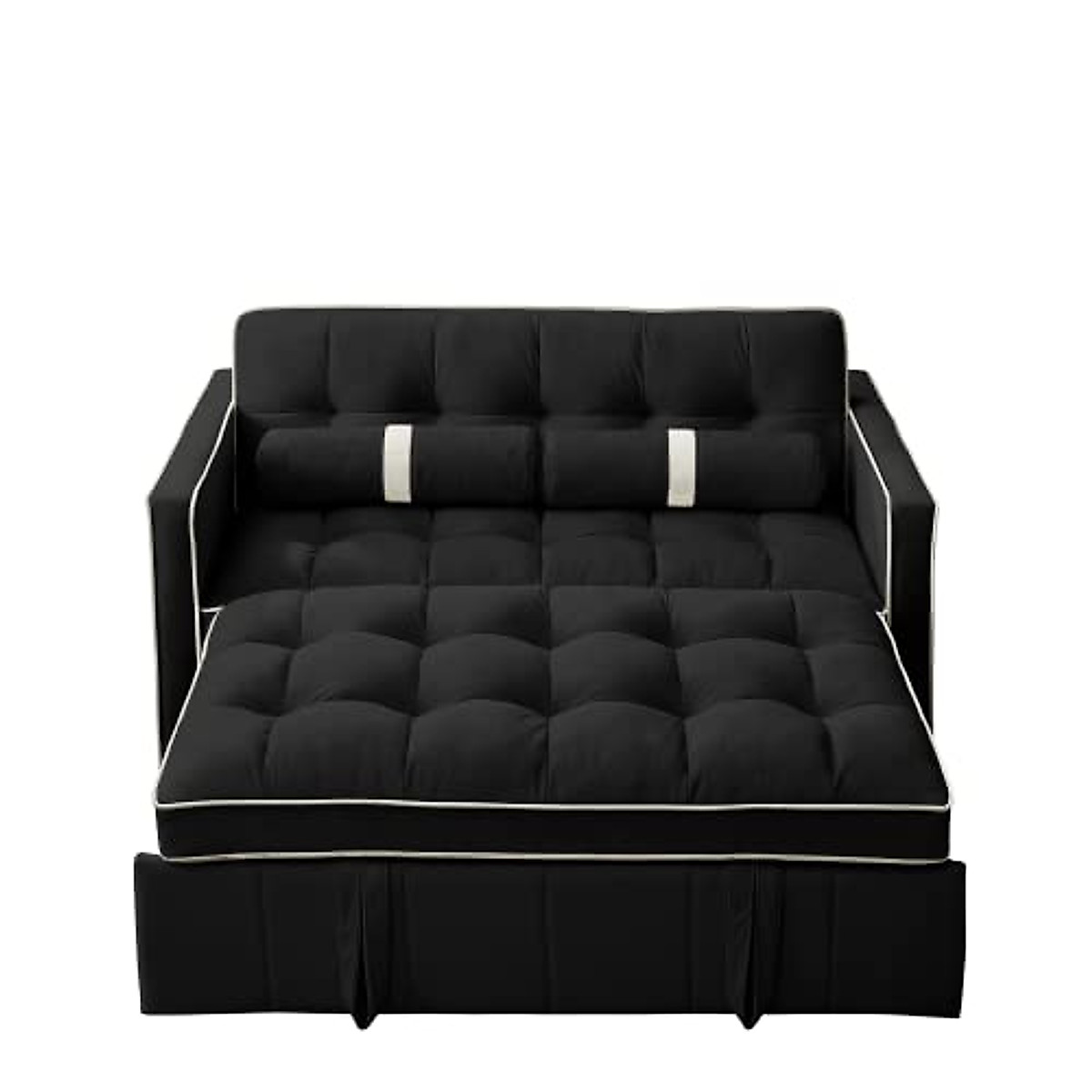 Eafurn 3 in 1 Convertible Sleeper Sofa Bed, Modern Velvet Loveseat w/Pull Out Couch, 55" Love Seat Lounge Sofa & Couch w/Reclining Backrest,Side Pockets and 2 Pillows,RV Furniture for Small Places