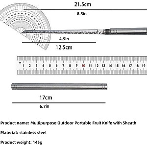 2pcs Fruit Knifes - Multipurpose Outdoor Portable Fruit Knife with Sheath, Stainless Steel Blade, All Steel Solid Handle for Home Use, Outdoor Camping