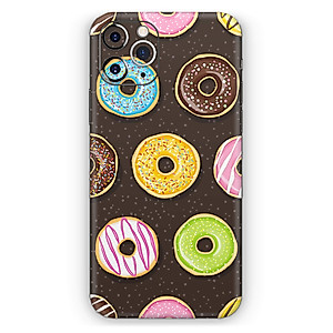 Design Skinz Yummy Colored Donuts v2 - DesignSkinz Protective Vinyl Decal Wrap Skin Cover Compatible with The Apple iPhone Xs Max (Full-Body, Screen Trim & Back Glass Skin)