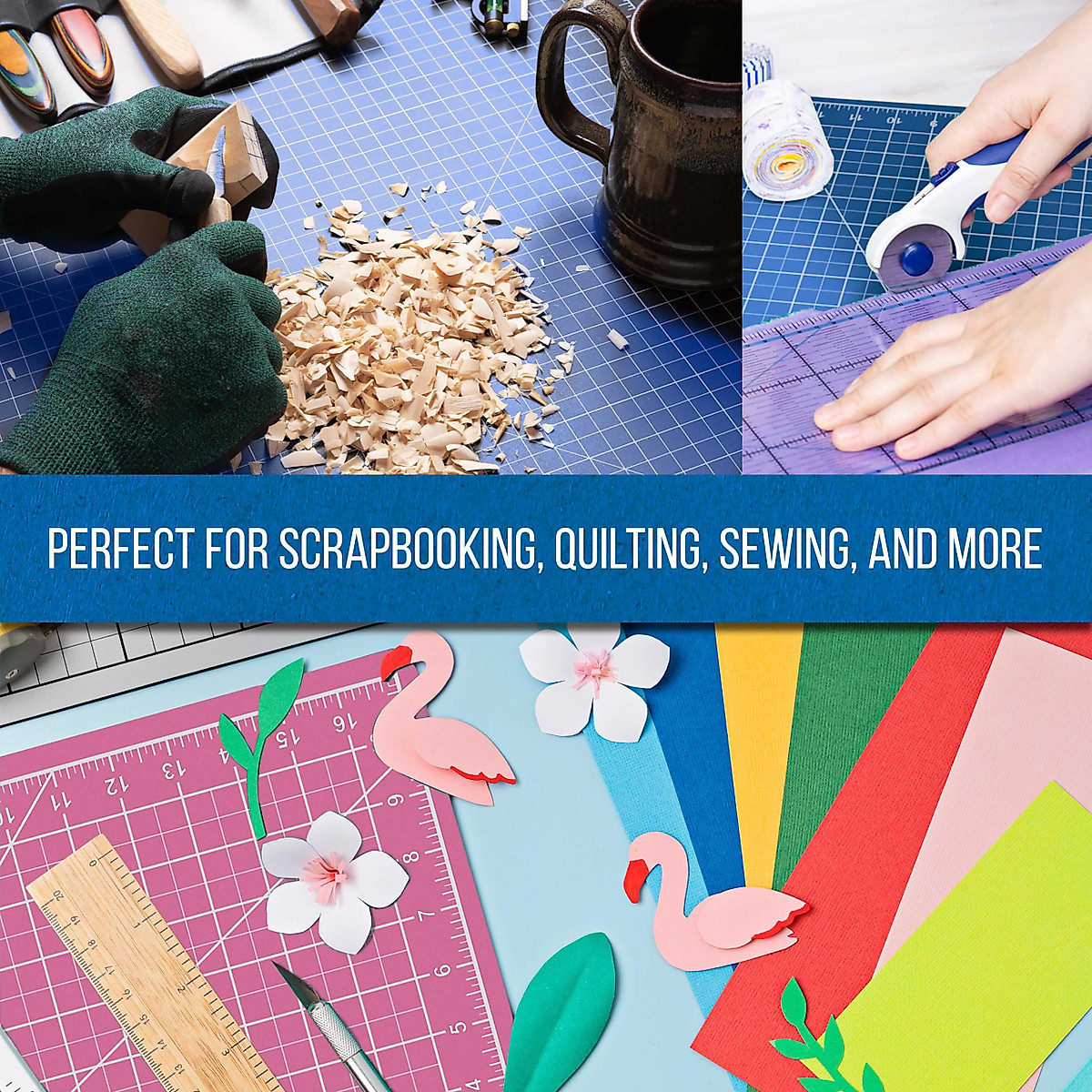 U.S. Art Supply 18" x 24" Pink/Blue Professional Self Healing 5-Ply Double Sided Durable Non-Slip Cutting Mat Great for Scrapbooking, Quilting, Sewing and all Arts & Crafts Projects