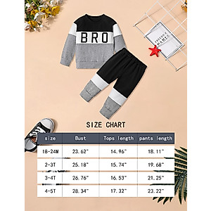 Aulyffo Toddler Boy Clothes,4T 5T Boys Sweatshirts Fall Outfits Casual Long Sleeve Letter Tops Jogger Pants 2Pcs Fashion Boys Clothing Sets