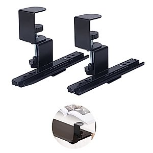 Niciksty Keyboard Tray Clamp Under Desk with Adjustable Clamp and 7.87IN Rail Set for DIY Custom Wooden Keyboard Trays (Tray Not Included), Under Desk Pull Out Slider Track with C-clamp Mount System