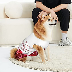 Floral Love Heart Dog Puppy Cotton Vest, Valentine's Day Washable Pets Costume for Kitty Cats Dogs All Seasons 4XL