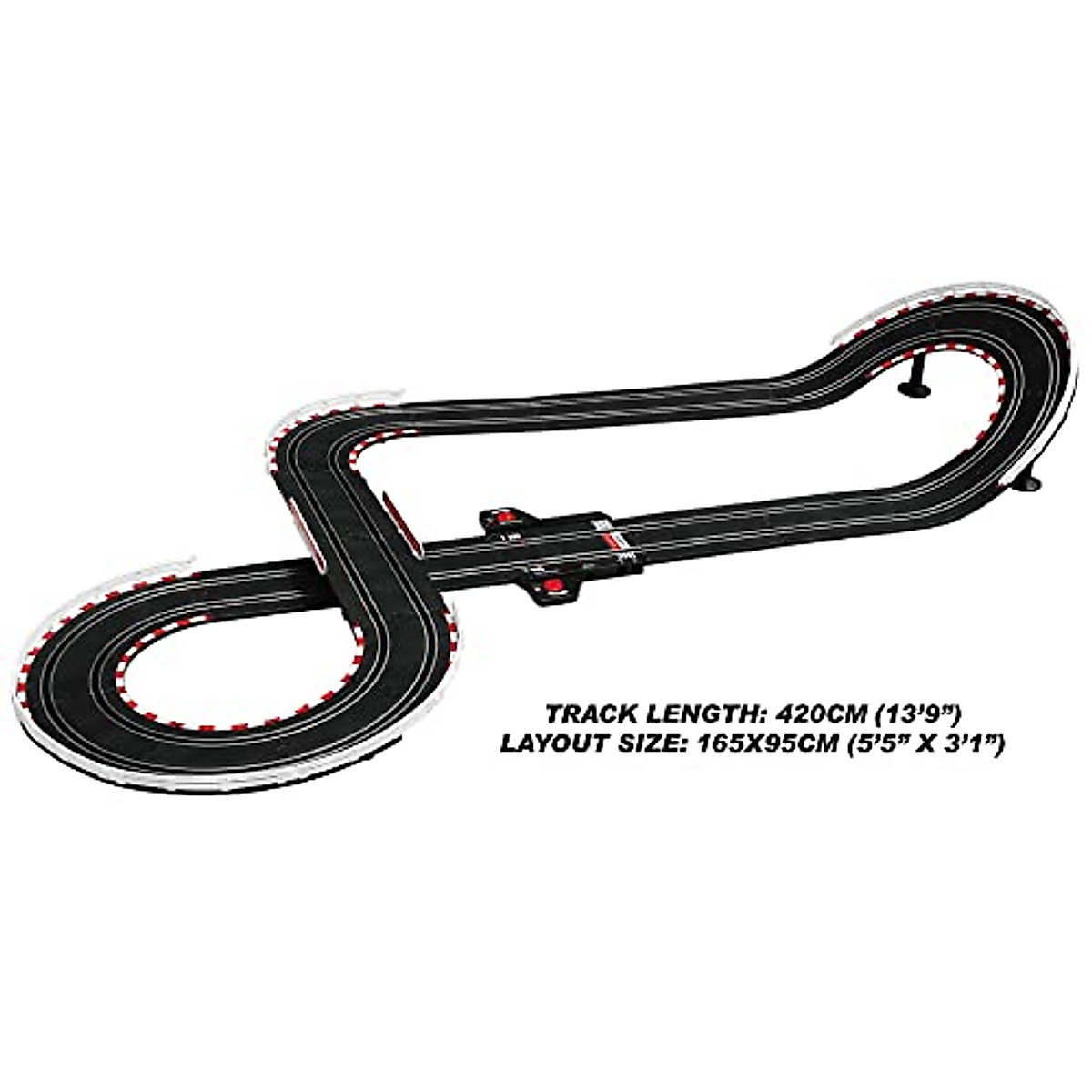 Joysway oysway: Super 251 USB Power Slot Car Racing Set, LED Headlights, Strong Magnetic Base, Mechanical Lap Counter & Powerbase Integrated as Combo Track, For Ages 8 and up, 2251