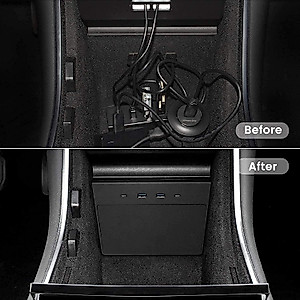 TAPTES USB Hub Gen 2 for Model Y 2020, for Model 3 (June to Oct 2020),Dashcam & Sentry Mode Viewer USB with 5 in 1 Ports for Model Y Accessories 2020