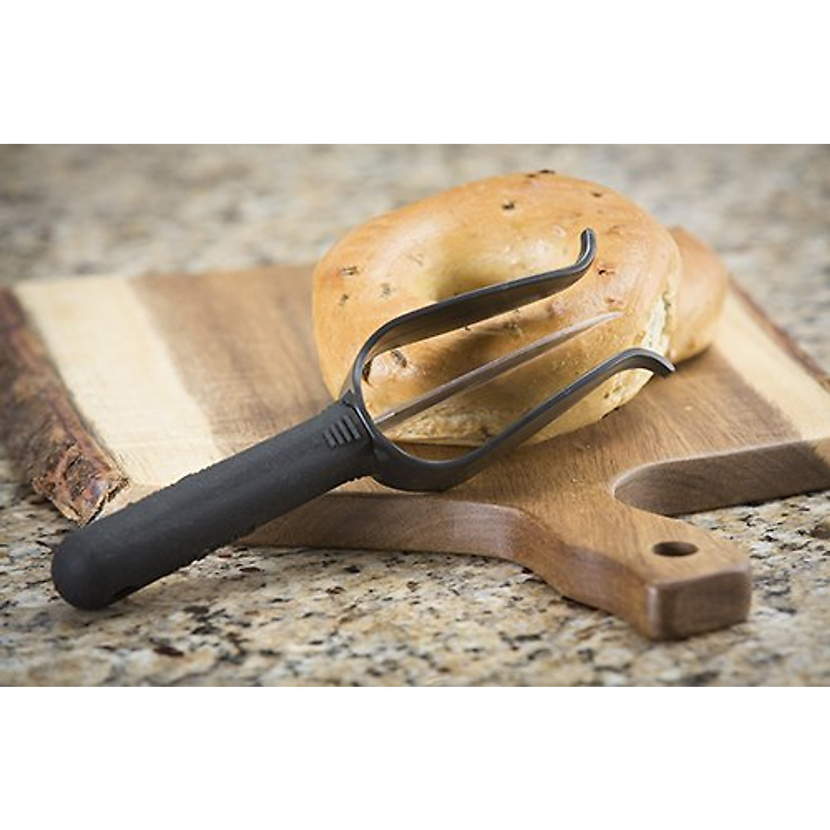 Tablecraft FirmGrip Bagel Knife - safely slice bagels, baguettes, English muffins and buns