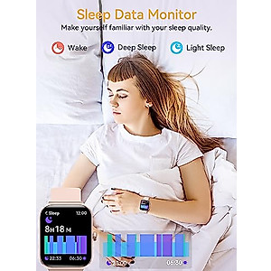 Quican Smart Watch for Women, Health Fitness Watch iPhone Android Compatible, Activity Tracker with Heart Rate/Sleep Monitor/Step Calorie Counter/1.95'' Screen, 100 Sports, IP68 Waterproof Watch