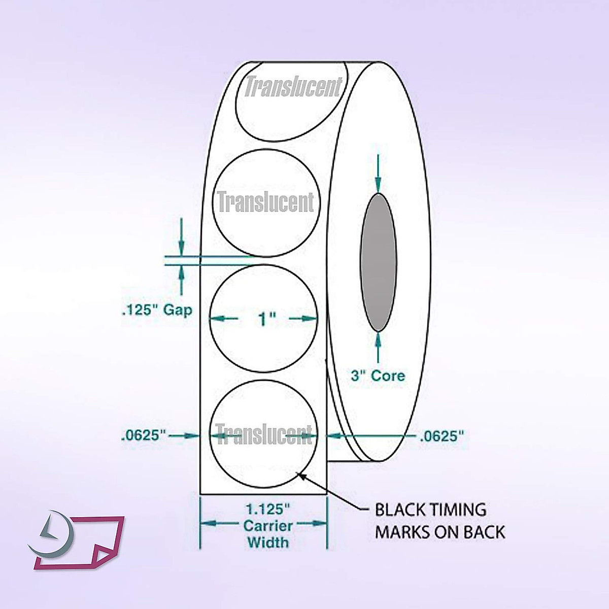 Wafer Seals, 1 inch Diameter, Frosted Clear Translucent Labels, Great to Seal Folded Self-Mailers, Booklets and Catalogs (Roll of 5,000)