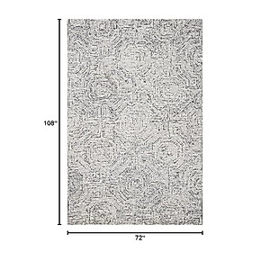 SAFAVIEH Aspen Collection Area Rug - 6' x 9', Grey & Beige, Handmade Boho Wool, Ideal for High Traffic Areas in Living Room, Bedroom (APN286F)