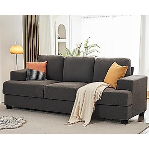 VanAcc 89 inch Sofa, Comfy Sofa Couch with Extra Deep Seats, Modern Sofa- 3 Seater Sofa Couch for Living Room Apartment Lounge, Grey Bouclé