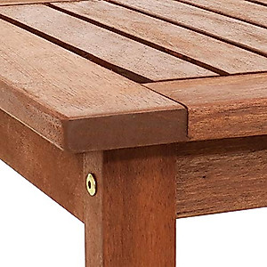 Sunnydaze Meranti Wood Coffee Table with Teak Oil Finish - 17.75 x 35.5 Inch Modern Rectangle Outdoor Center Table - Perfect Decorative Patio Furniture Accent for The Patio, Deck, Front Porch or Yard