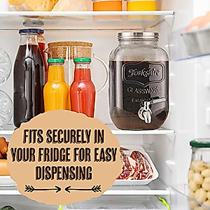 Gallon Cold Brew Coffee Maker Dispenser - 4 Quart Strong Glass Container with Stainless Steel Spigot Dispenser, Metal Filter and Airtight Metal Lid -for Large Batch Cold Brewing by kitchentoolz