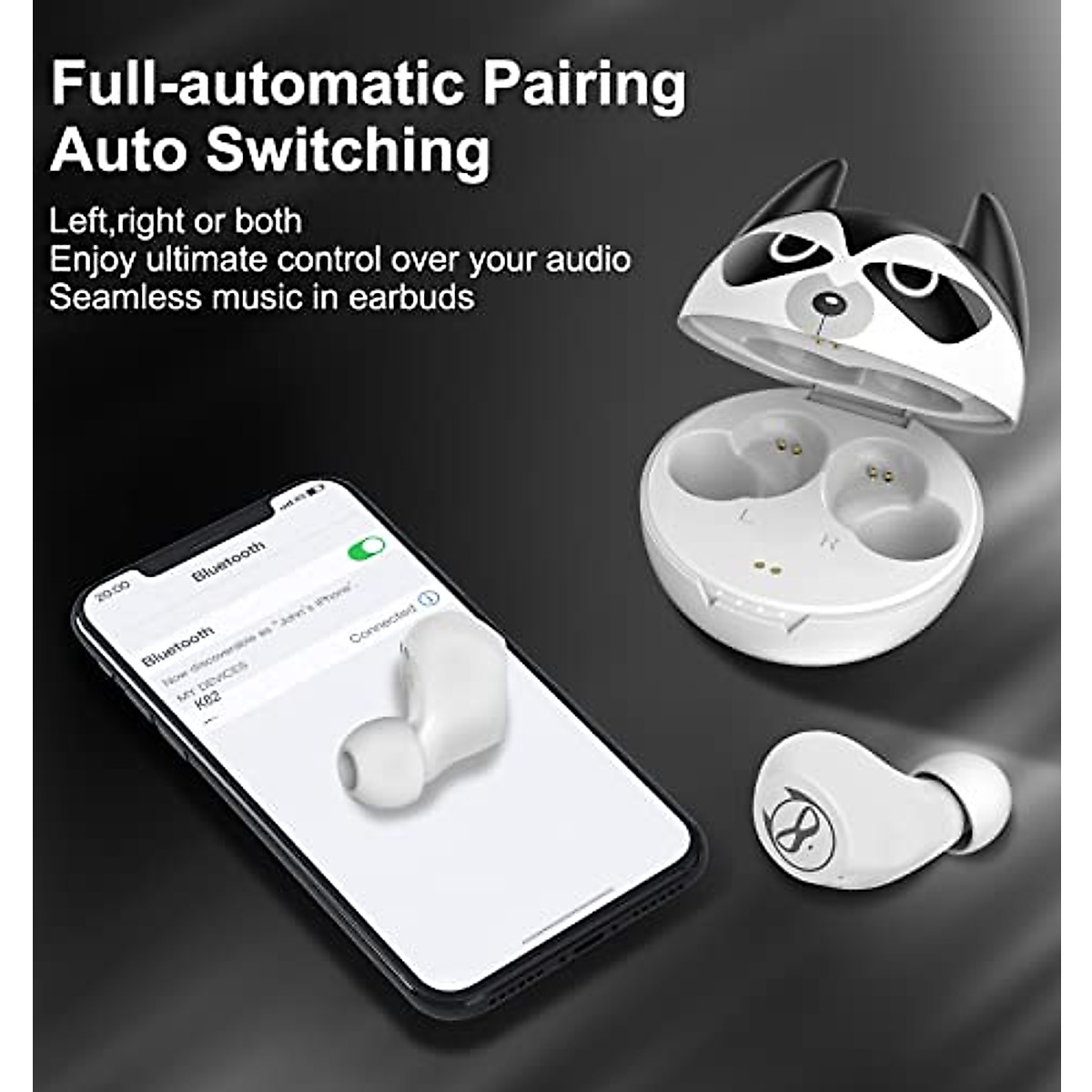Instiwitt Cartoon Animation Game Wireless Earbuds, Bluetooth 5.1 Wireless Headset with Cute Wireless Charging Case Waterproof Stereo Headphones Noise Reduction in-Ear Built in Mic Sports Earphones