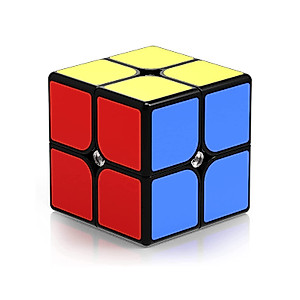 Classic Magic Cube 2" Puzzle 2x2 Smart Speed Cube Educational Game Brain Teaser (1 Pack, Black)