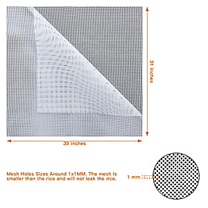 Rice Cooking Net,Non-Stick Rice Cooker Napkin,Reusable Home or Commercial Rice Net Napkin,Cooking Steam Cloth,Bamboo Steamer Mat 31" x 39" (1PCS White)