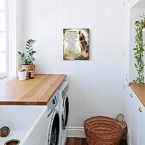 Motivational Wolf Canvas Wall Art Christian Wolf Gift for Men Picture Wall Decor Inspirational Quotes Painting Framed Modern Artwork for Bedroom Bathroom Office Home Decor 12x16 inch