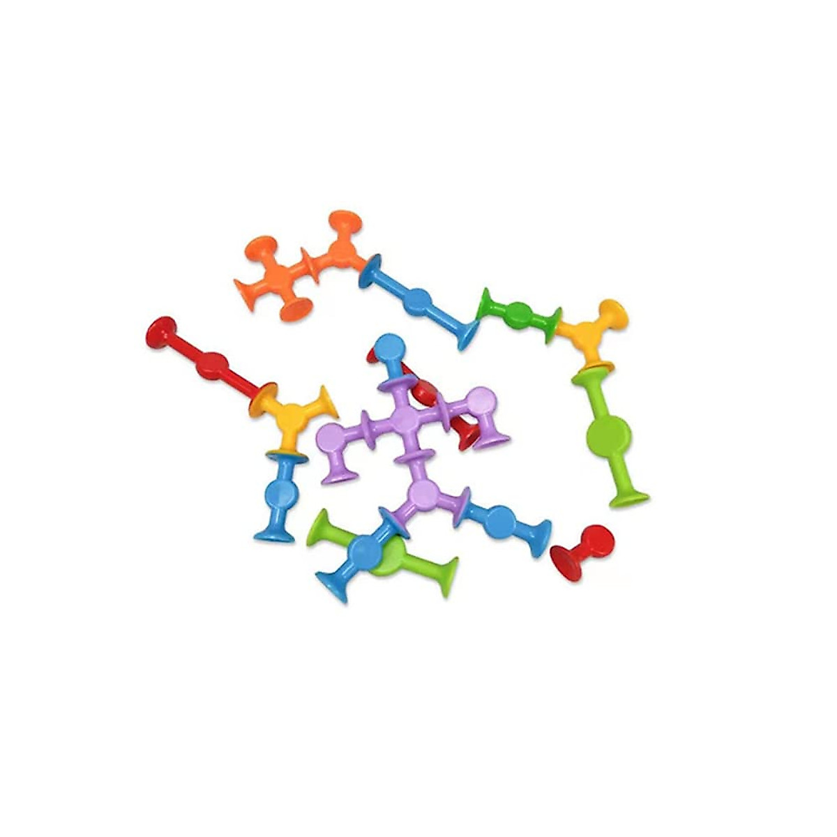 OUCJIED Suction Bath Toys for Toddlers | Sucker Silicone Building Blocks | Kids Rubber Suction Toys | Window Suction Toys | Suction Toys for Kids | Suction Cup Preschool Toys-24Pcs(Color Mixing)